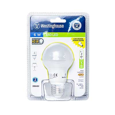 BOMBILLO LED 6W 3000K A60